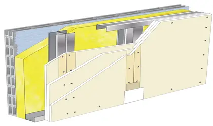 axono_doublage_placostil_montants_avec_3_ba_13_mur_parpaing.jpg | Placo®