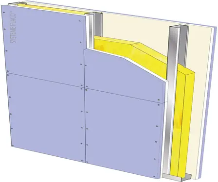 Cloisons - 120/70 - 1x Placo® Duo’Tech® 25 Marine - 1x Placo® Duo'Tech® 25 - High-Stil® 70 - 0,9 ...