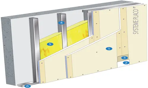 Doublages Placostil® sur montants - 2x Placoplatre® BA 25 - Stil® ML 48 ...